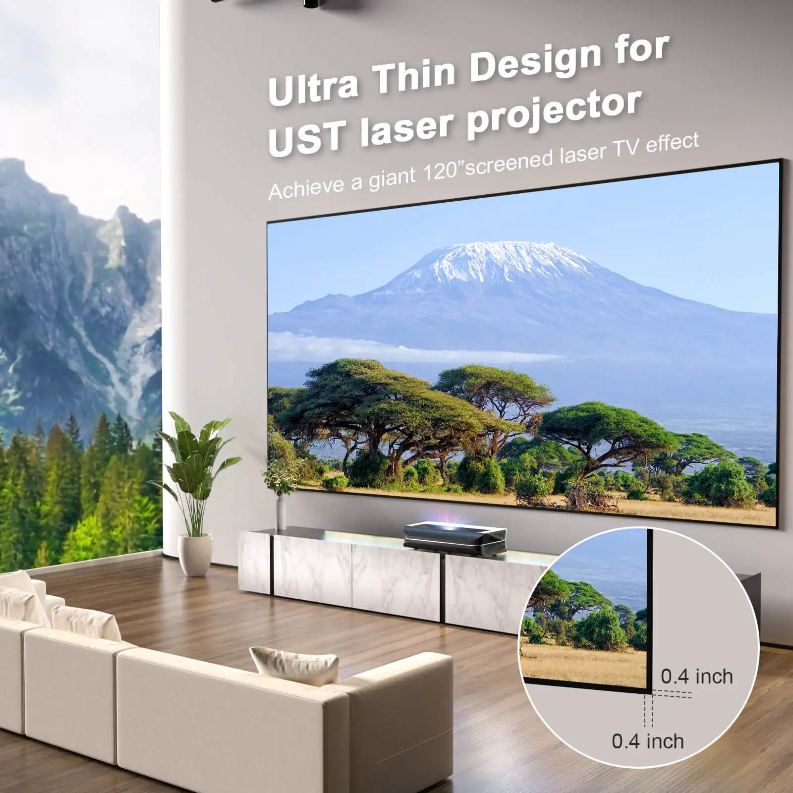 100 Inch Fresnel Projector Screen For Ultra Short Throw Projector,95% ...