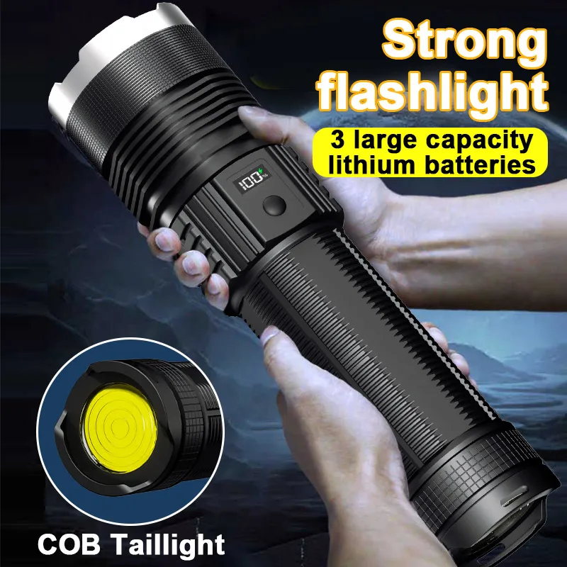 Aluminum Alloy Torch Light Long Range Rechargeable Linterna Taschenlampe Super Bright High ...