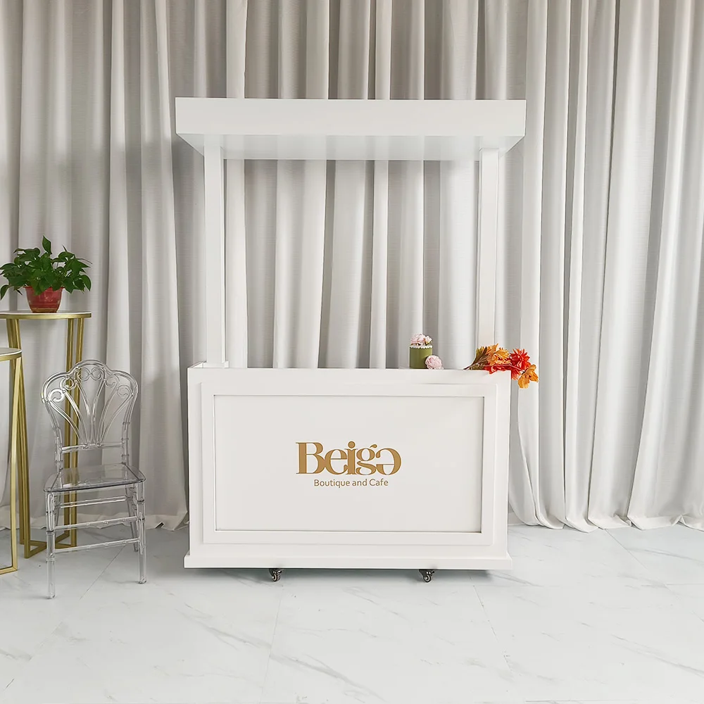 Custom Design Foldable Wooden Cart Decoration with LED Light