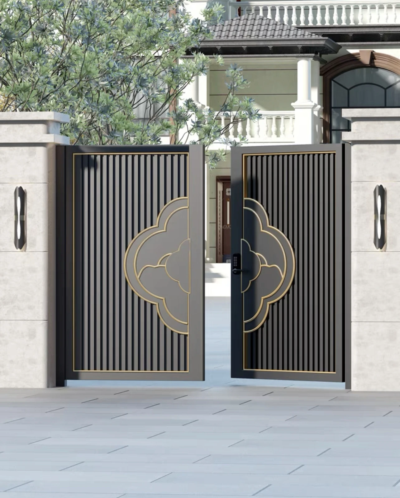 Customized Aluminium Swing Gate for Courtyard Garden Security