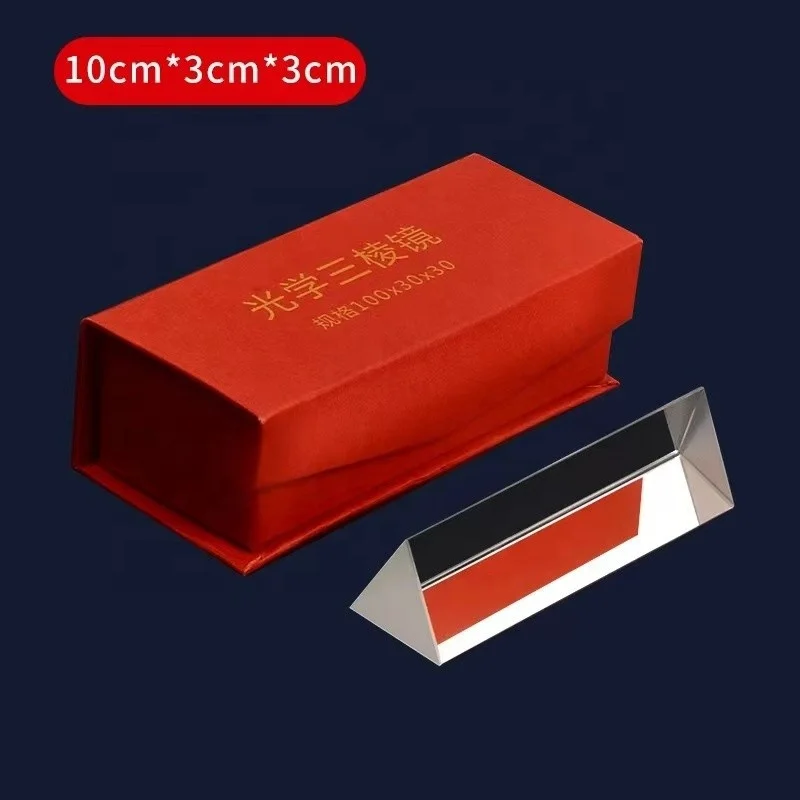 Custom K9 Crystal Optical Glass Triangular Prism for Teaching & Decor