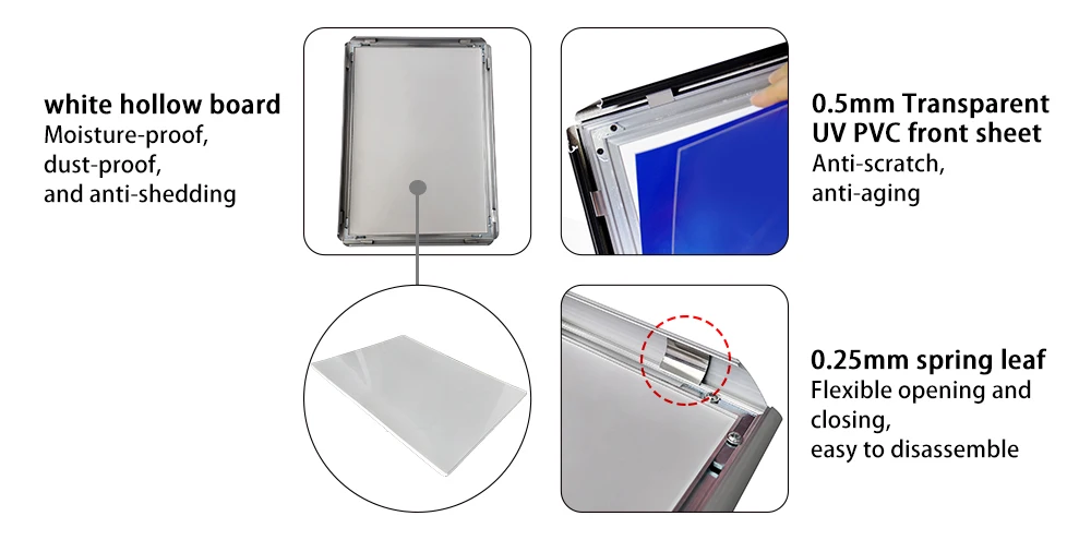 Customised 25mm A1-A4 Aluminium Snap Display Frame Outdoor Standard ...