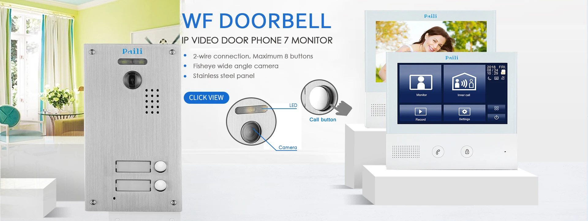 2 Wire Villa Video Intercom System Villa Video Door Phone Intercom ...