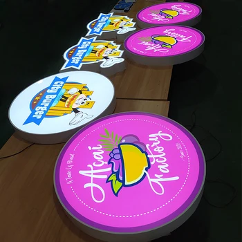Custom Outdoor Round Advertising Store Sign Led Lightbox Signage - Buy ...