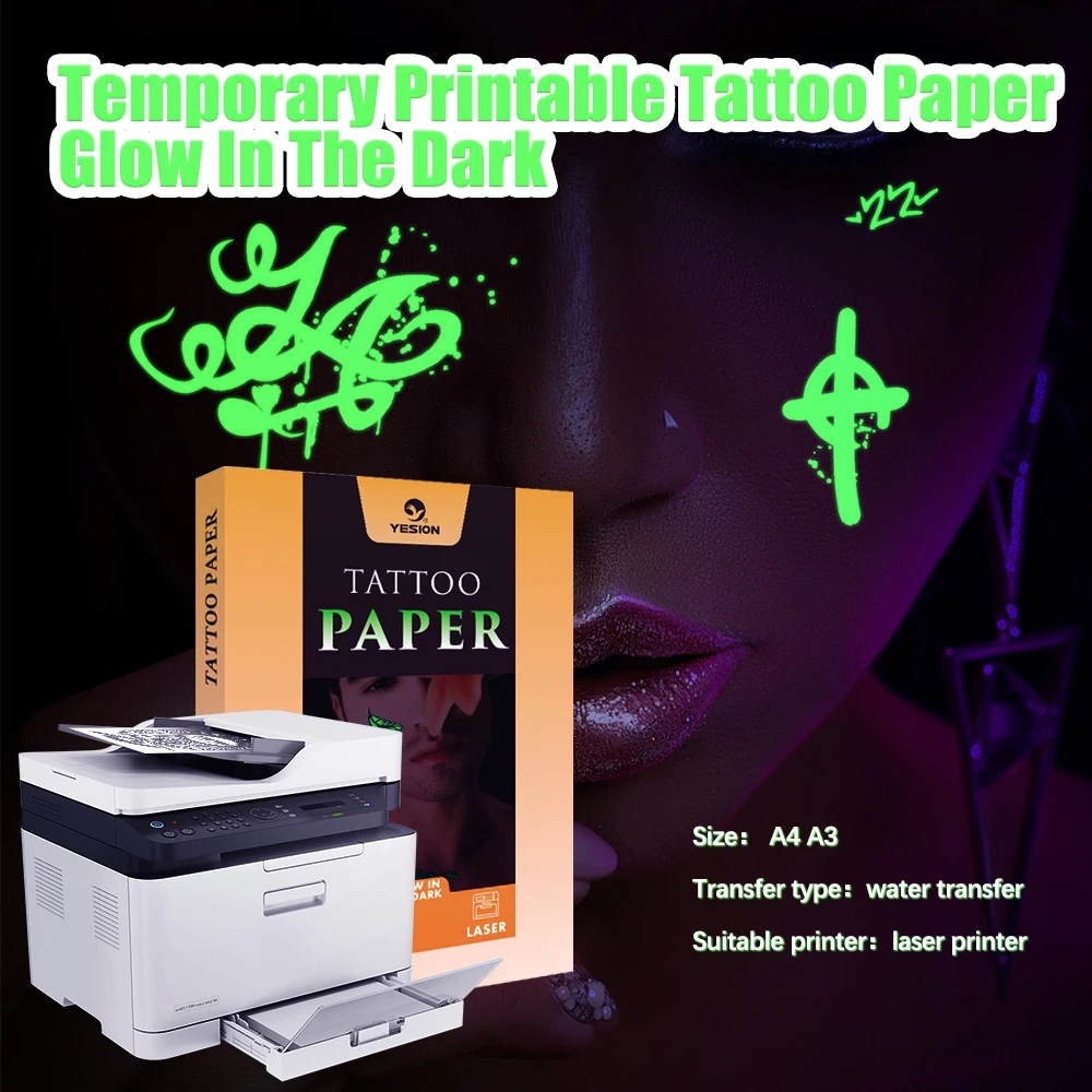 YESION Printable Tattoo Paper - DIY Laser Glow in the Dark