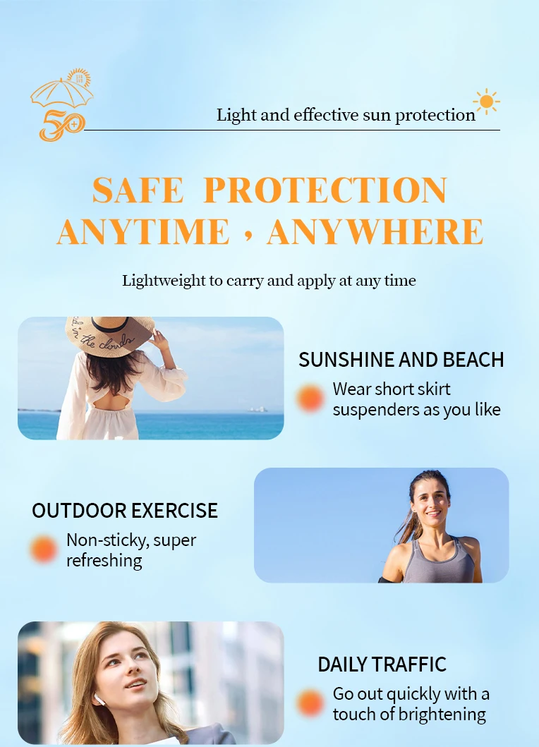 Private Label Spf 50 Face Sunscreen Oil-free Moisturizing And Whitening ...