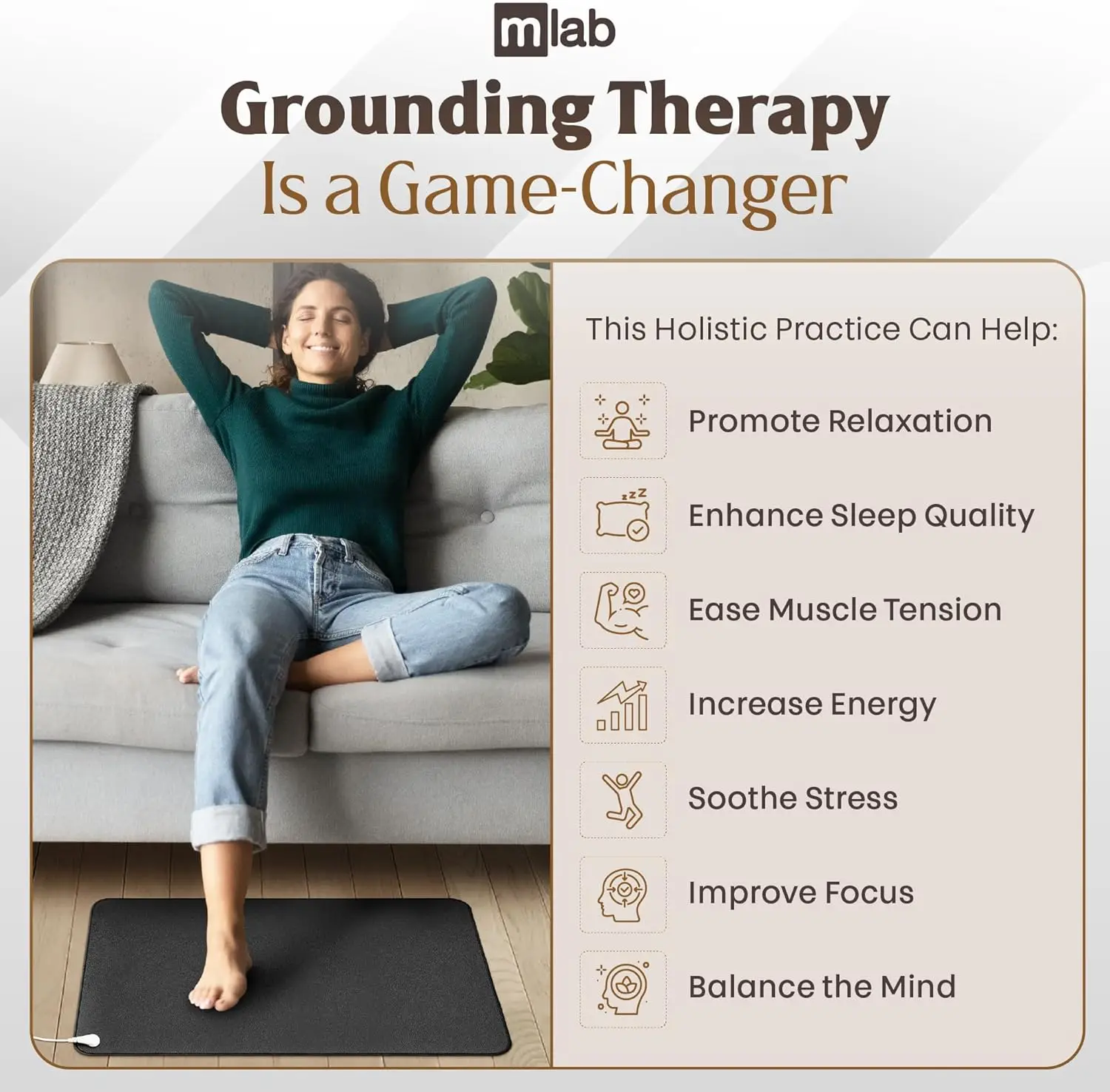 Earthing Mat with Cord Grounding Pad for Sleep Exercise Mat for ...