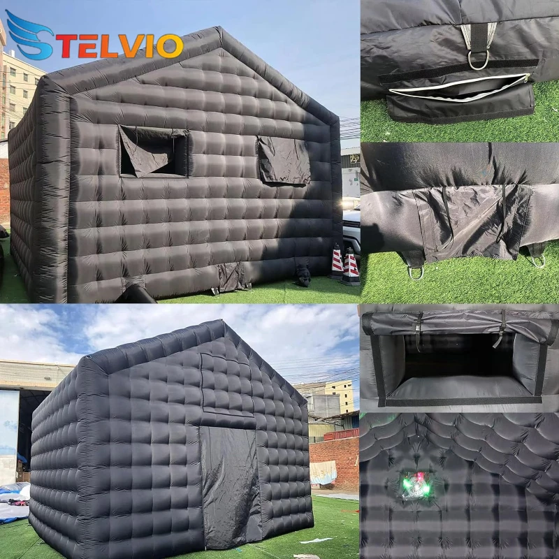 Commercial Black Portable Party Tent with LED Inflatable