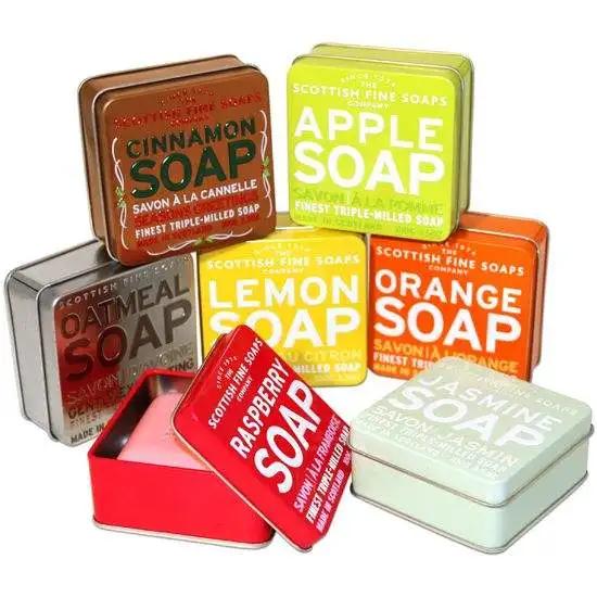 Wholesale Large White square Travel Brow Soap bar Tin Custom Printing ...