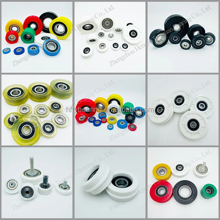Polyurethane Bearing Pu Pulley 6000rs Rubber Coated Roller Sliding ...