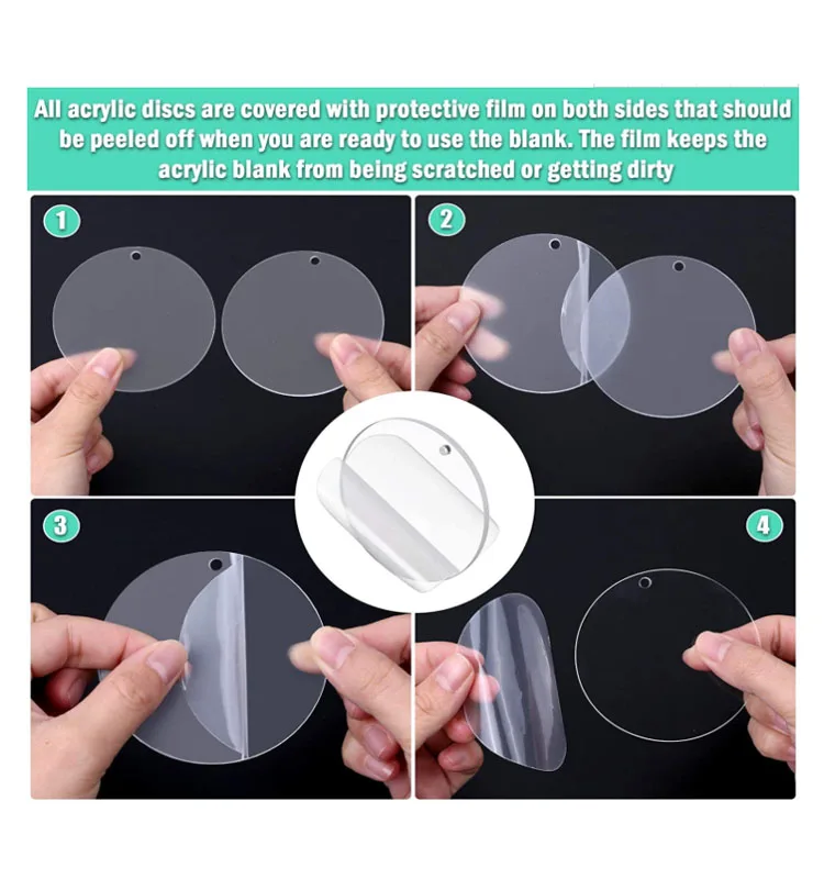 Round Clear Acrylic Circle Blank Transparent Acrylic Disk Circle ...