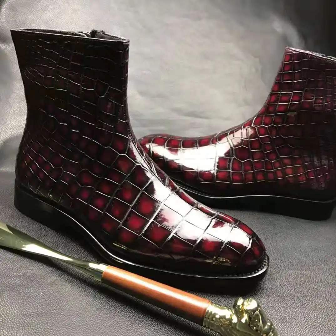 Crocodile Skin Boots Men
