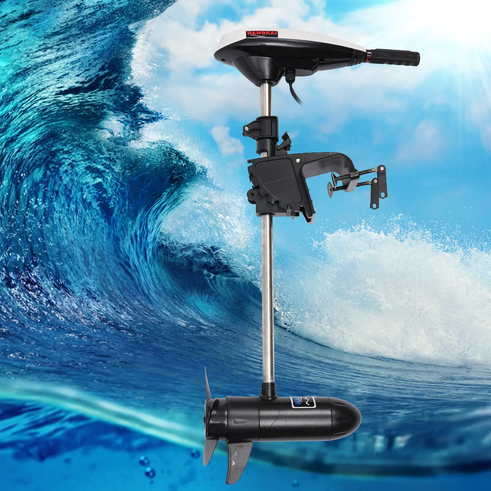 HANGKAI 12V 65LBS Electric Outboard Trolling Motor for Boats and Kayaks ...