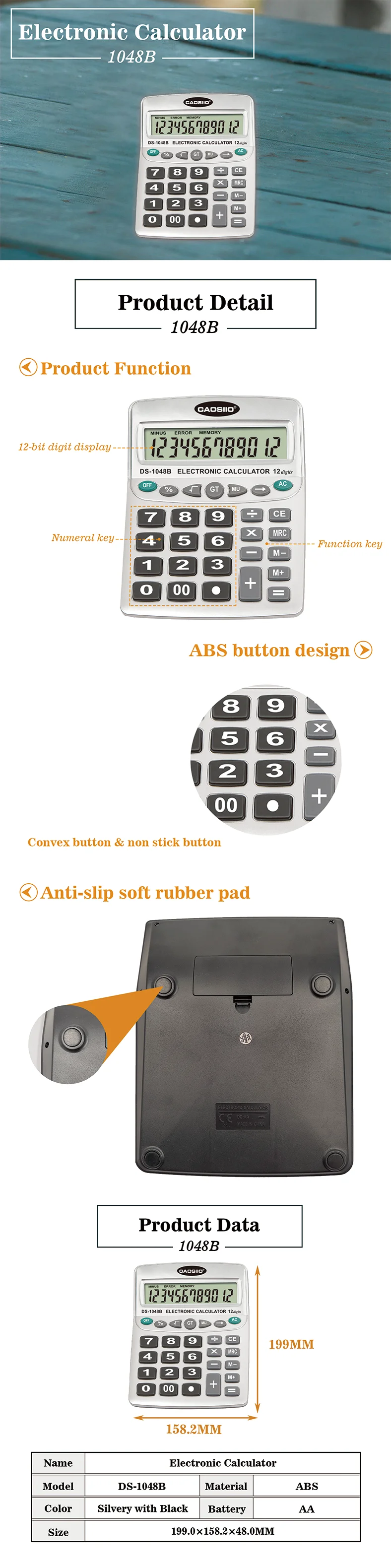 Cheap Student Desktop Calculator 12-digit Dual Power (solar And Battery ...