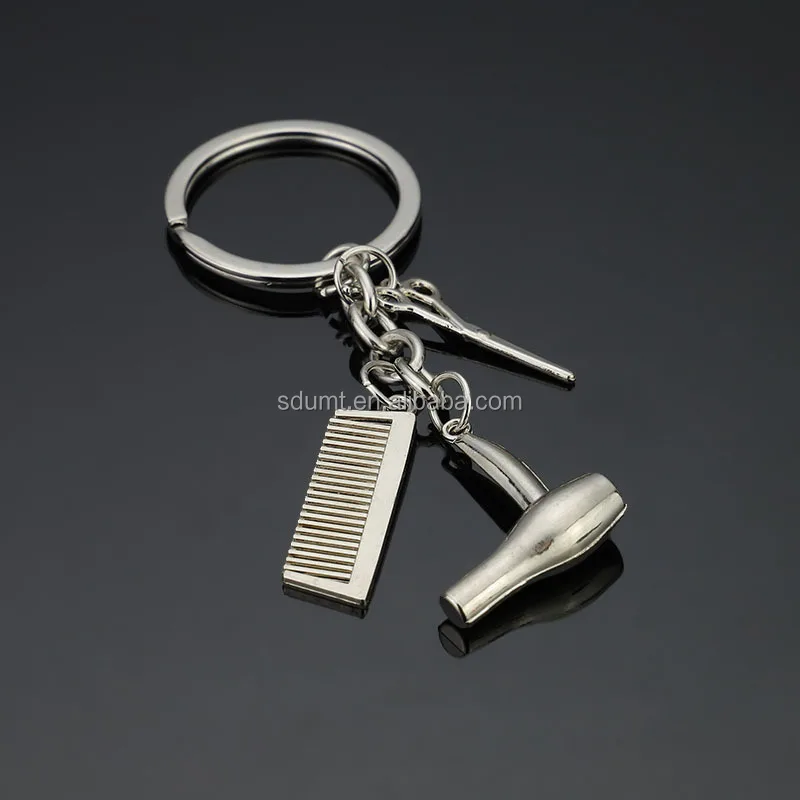 Barber Shop Hair Dresser Keychain Scissors Hair Clipper Hair Dryer Key ...