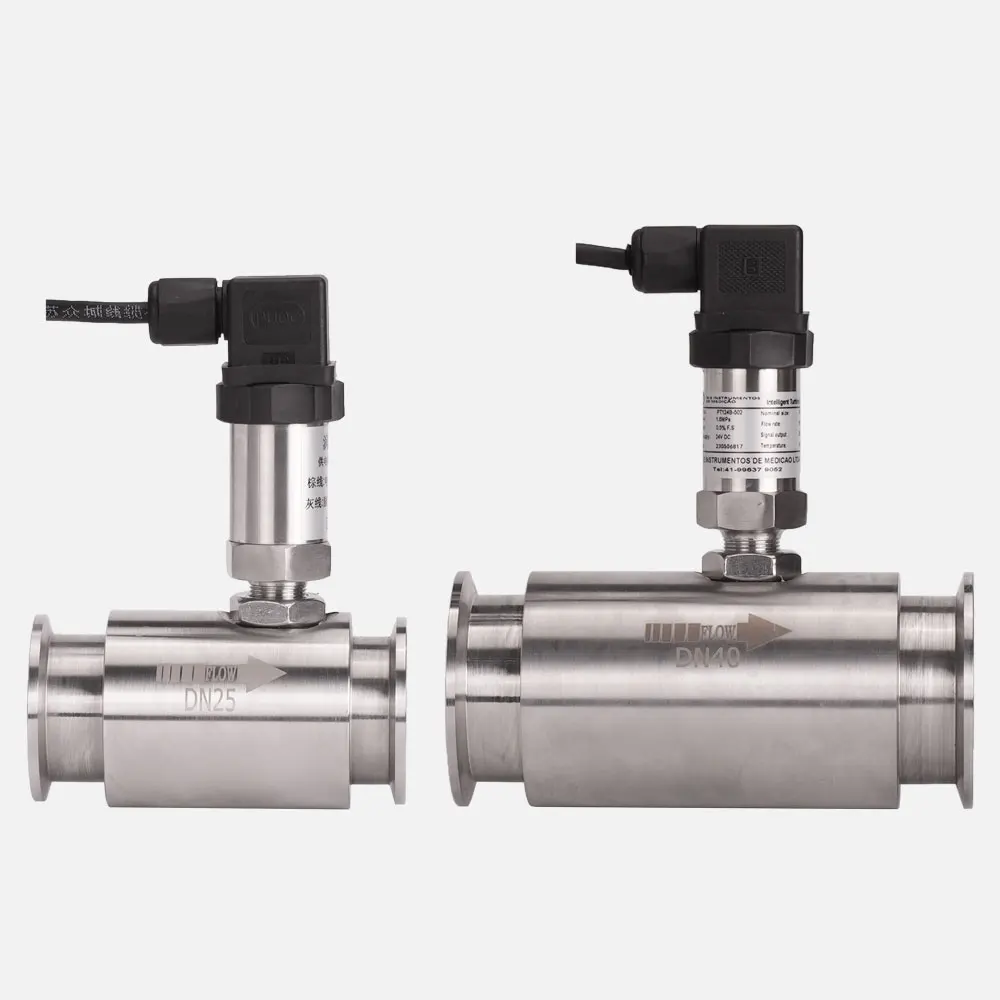 remote dn25 dn40 tri-clamp turbine electric flow meter water flow ...