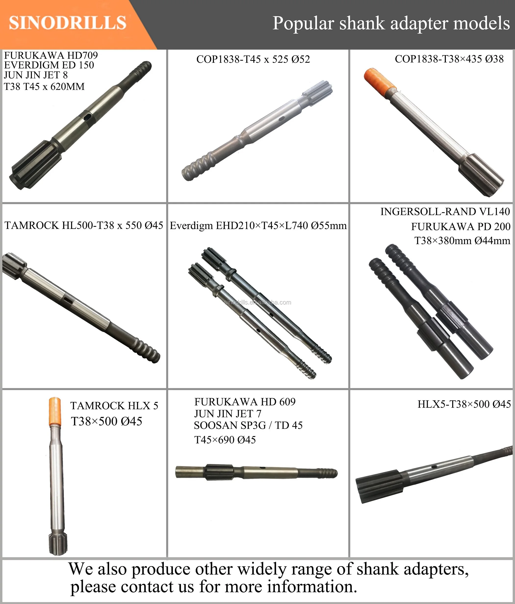 620mm T45 Shank Adapter for Rock Drill - Durable & Efficient