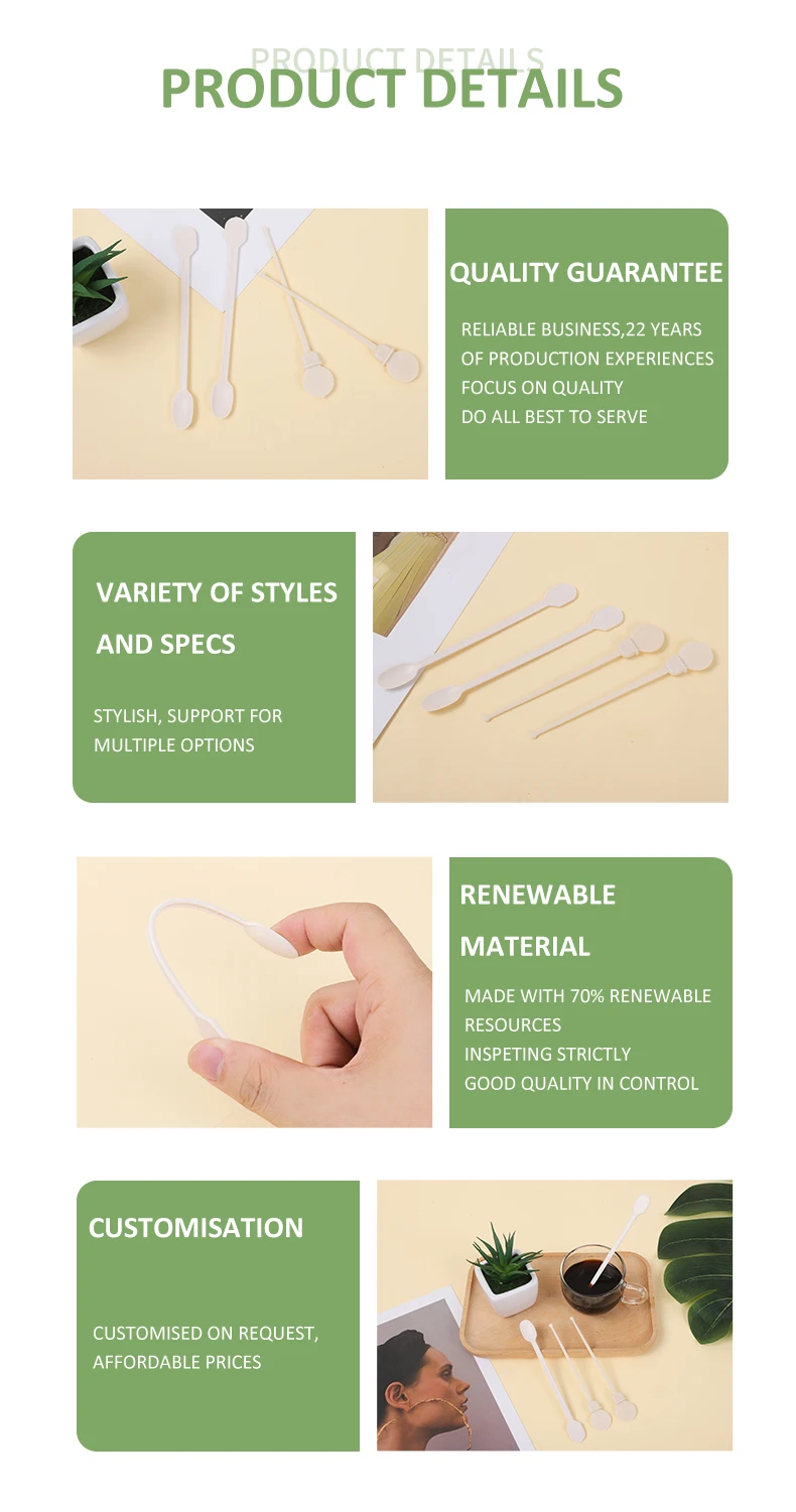 Biodegradable Eco-friendly Mini Cornstarch Coffee Blender Spoon ...