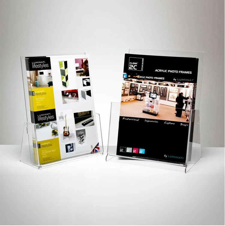Customize desktop brochure holder A4 A5 A6 size acrylic brochure holder ...