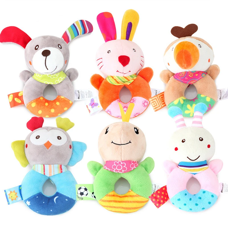 Baby Rattle Plush Stuffed Handbell Baby Soft Rattle Toys Early ...