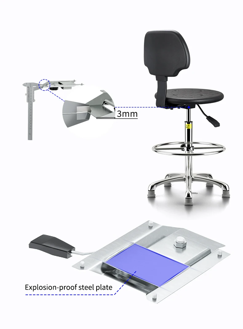 Laboratory Chairs Esd Lab Chair Pu Foam Anti-static Backrest ...