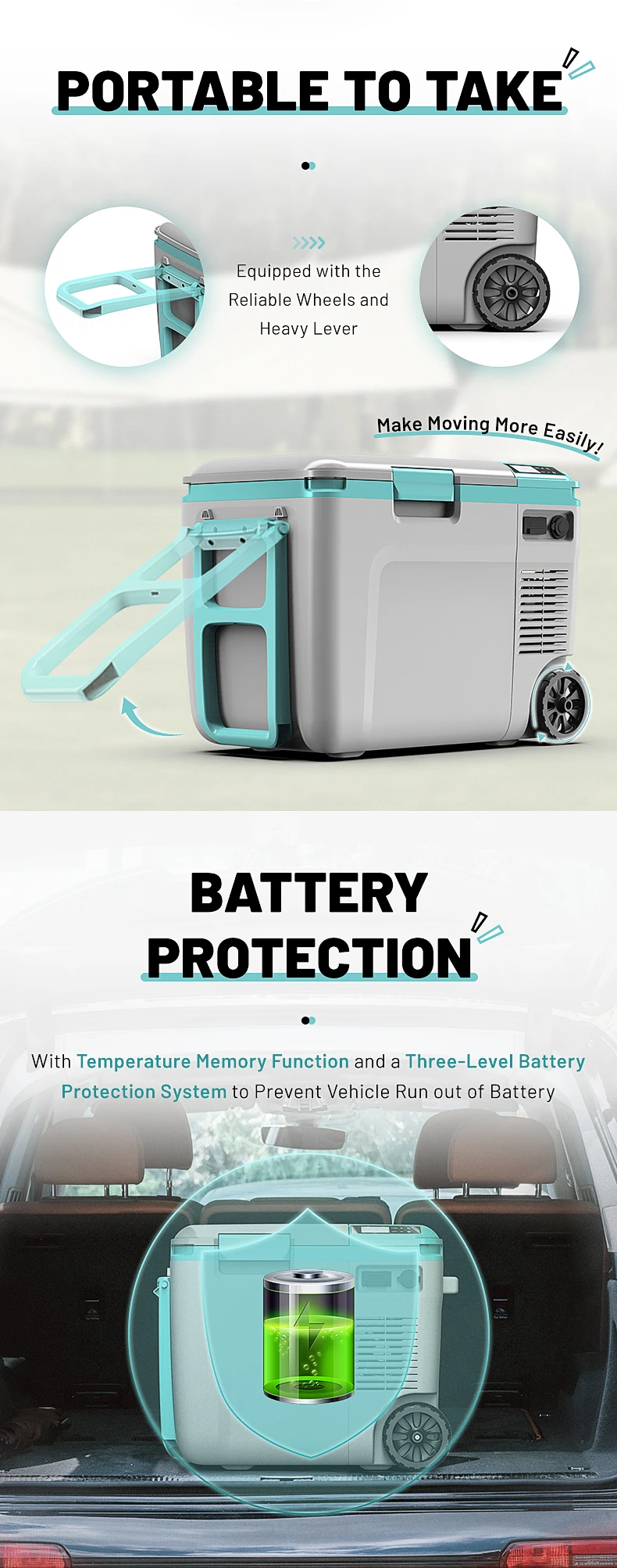 Alpicool HT18 Dual-Zone Portable Car Fridge for Camping