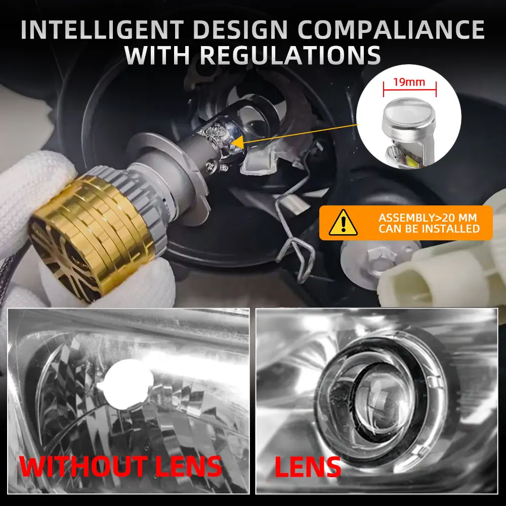 2024 New Arrival Popnow Mini Projector Lens Pl80 110w Led Headlight H4 ...