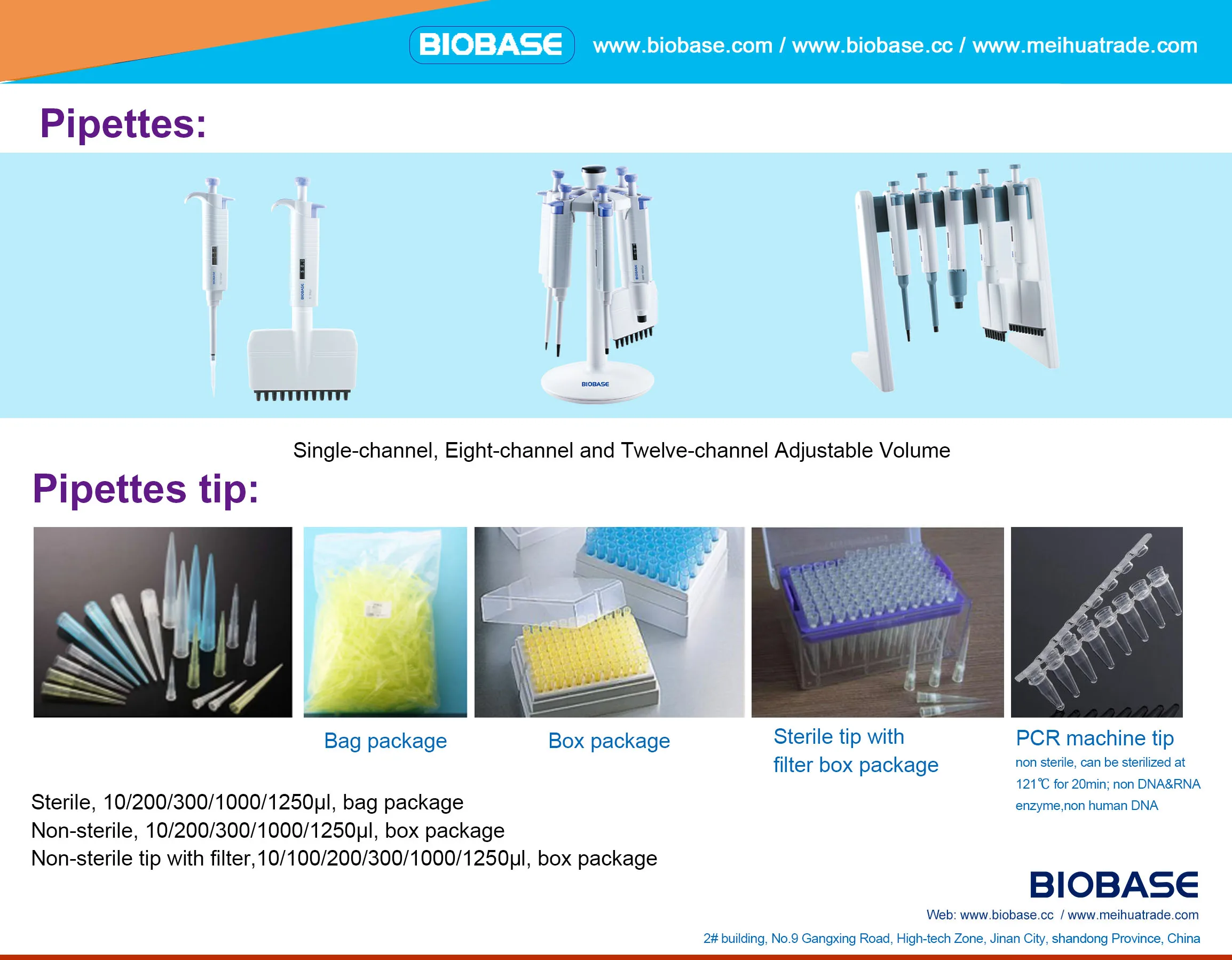 BIOBASE China Pipette Stand - Holds 6 Single & Multi-Channel Pipettes