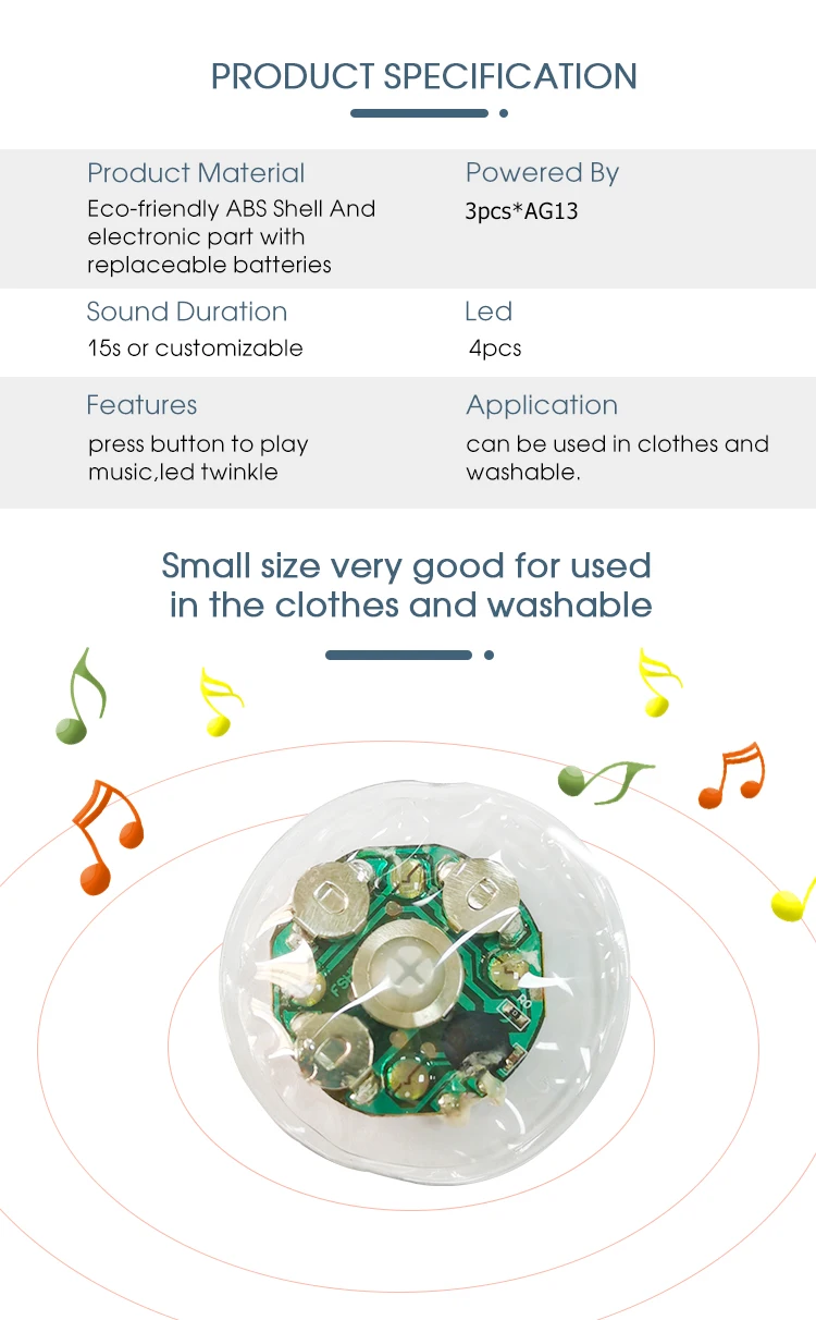 Oem Led Light Waterproof Sound Module Press Button Music Module For ...