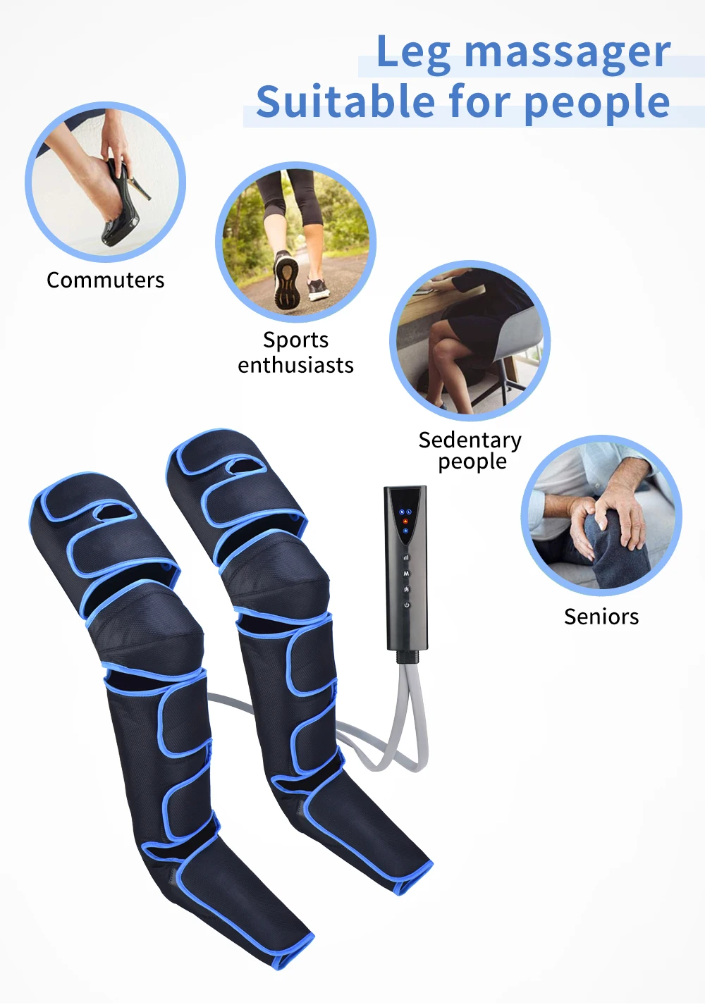 Pneumatic Heat Leg Foot Pain Relief Massager Machine