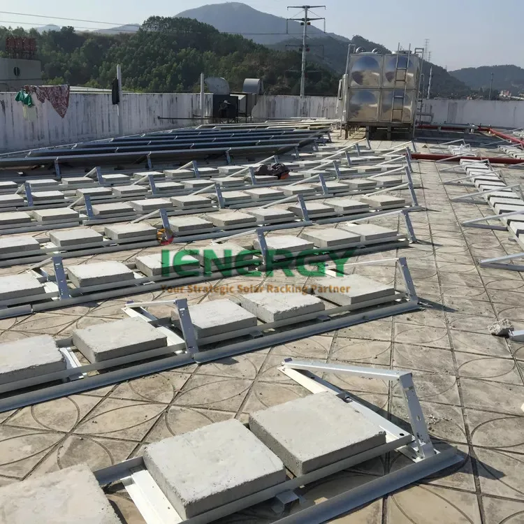 East West Orientation Ballasted Roof Mounting Systems Flat Roof Solar ...