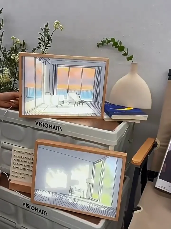3w Artistic Wall-mounted Picture Lamp With Three-color Control ...