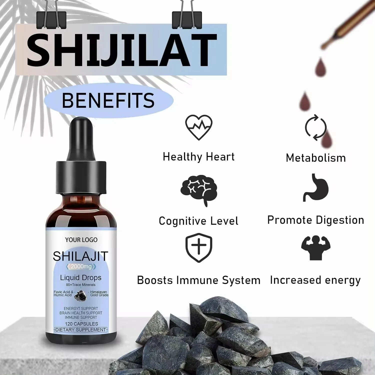 Shilajit Liquid Drops Men Energy Liquid Drink With 85 Trace Minerals ...