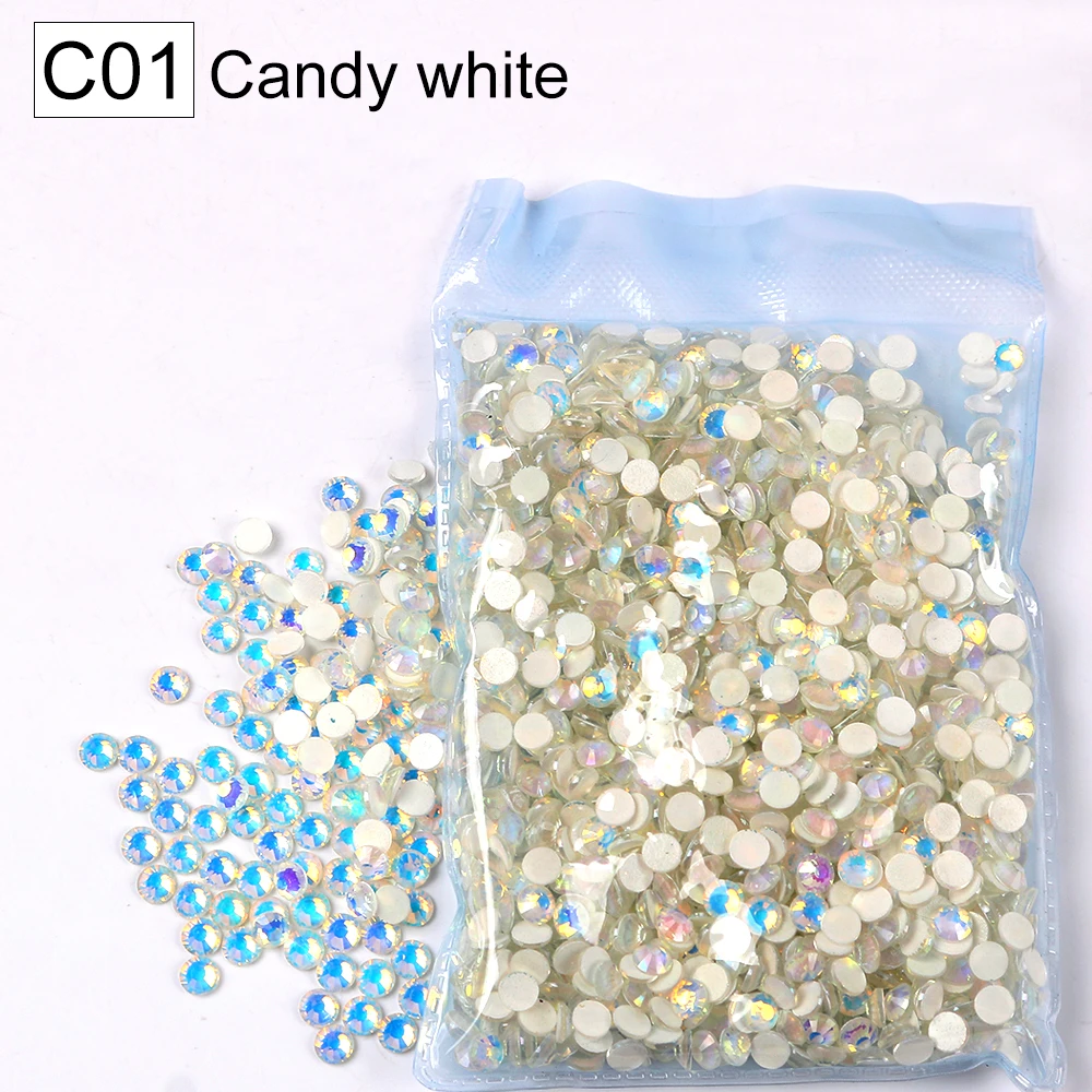 Neon Colors Flat Back Glass Rhinestones Non Hotfix Noctilucent ...