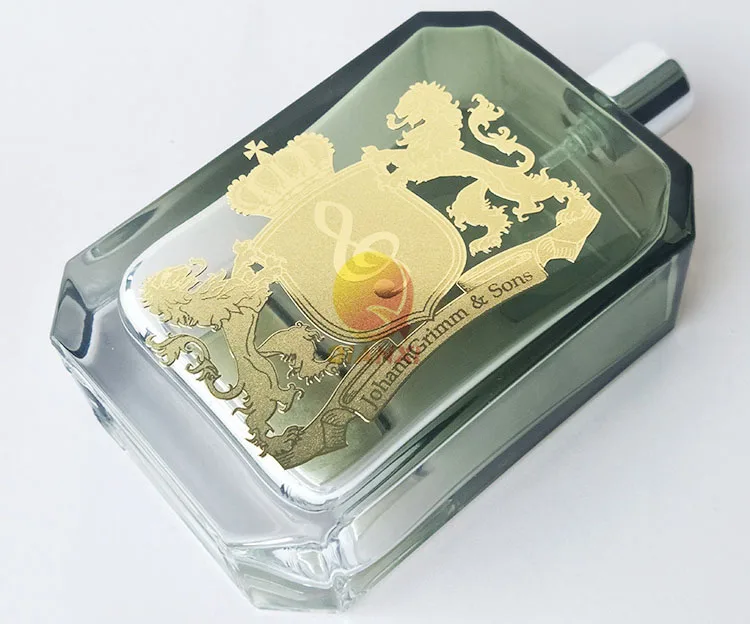 Custom Clear Glass Bottle Labels - Metal Silver Gold Perfume Stickers