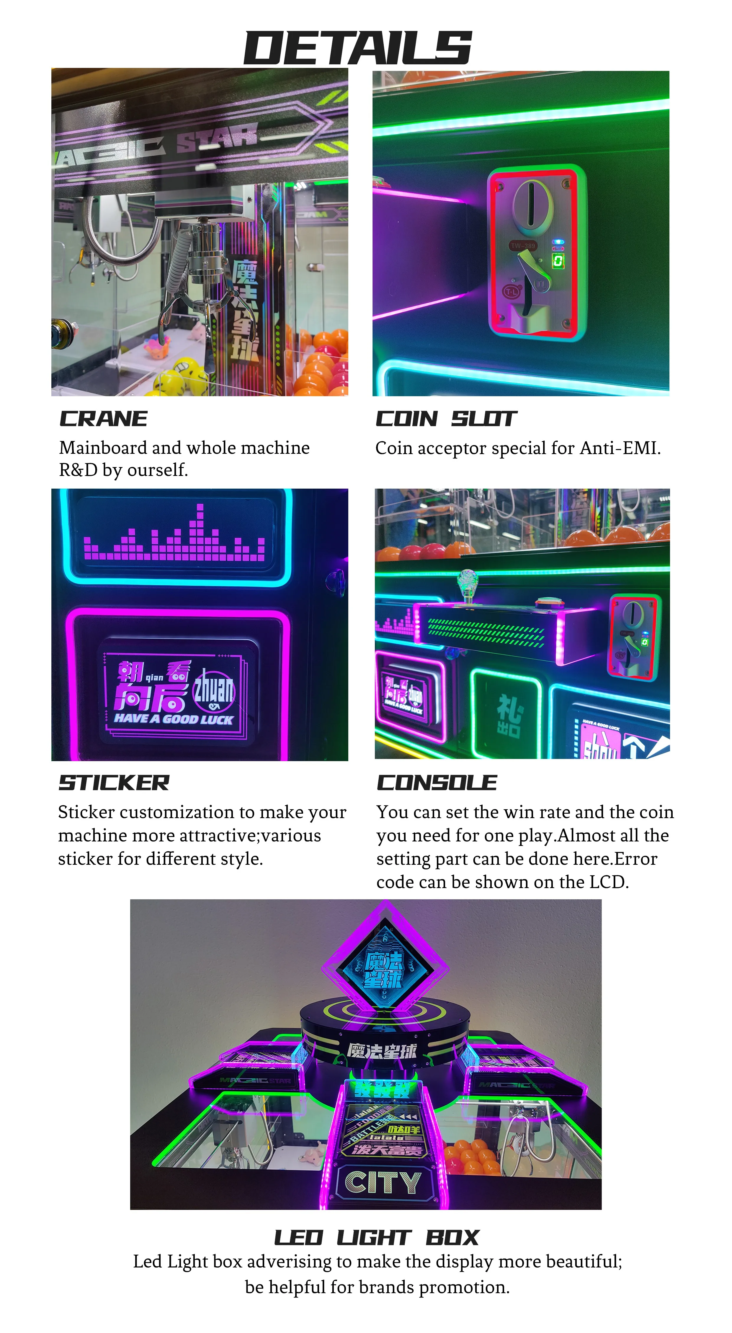 High Quality Mini Super Crane Claw Machine 4 Players Claw Machine ...