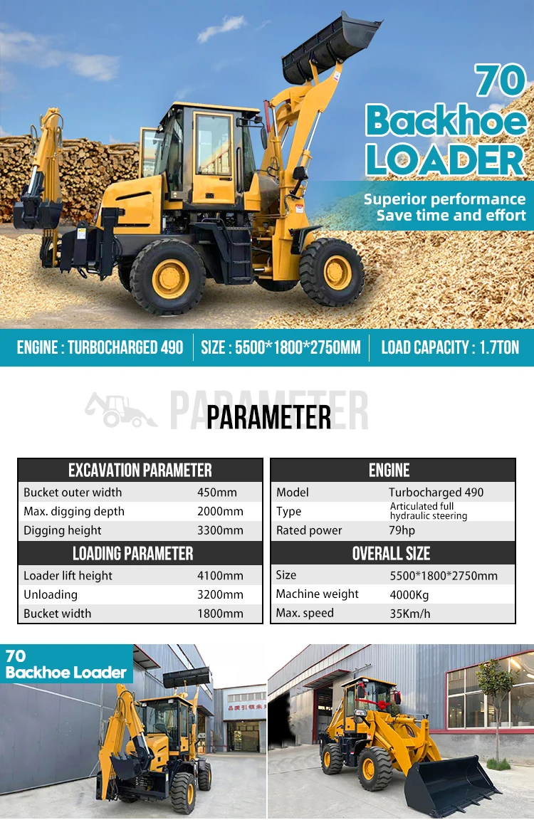 Mini Farm Tractor Backhoe Excavator Loader 4x4 Loader Backhoe Backhoe ...