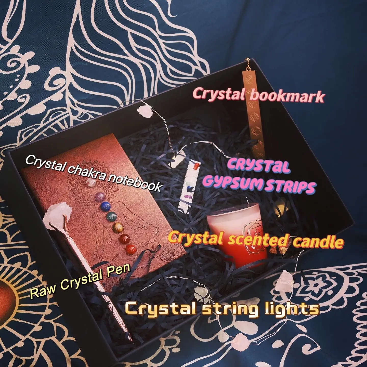 Meditation Accessories Energy Chakra Crystal Stones Candle Gift Box ...