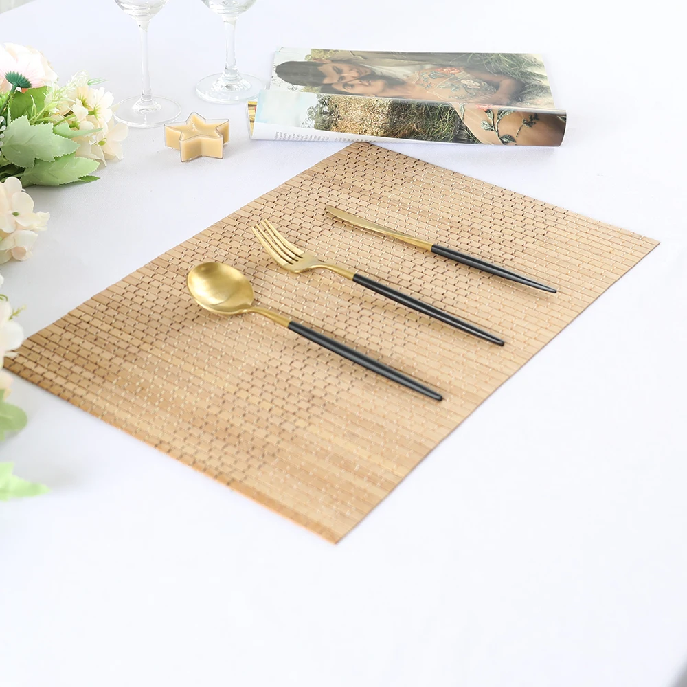 Eco Friendly Bamboo Foldable Wshable Dinner Table Mats Party Placemats ...