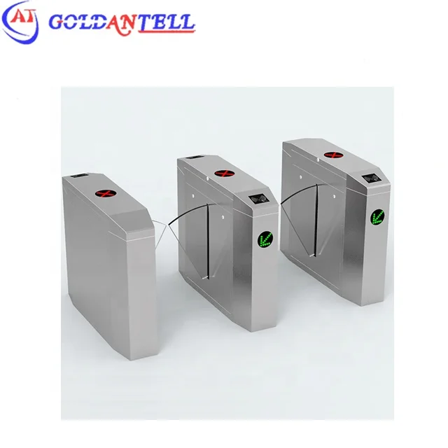 Fingerprint Access Control Flap Turnstiles SUS 304 RFID Card Reader ...