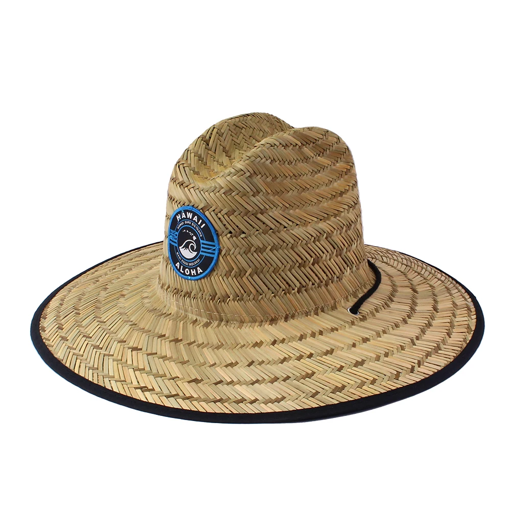 Custom Logo Summer Sun Sombreros Beach Hats Wide Brim Lifeguard Straw ...