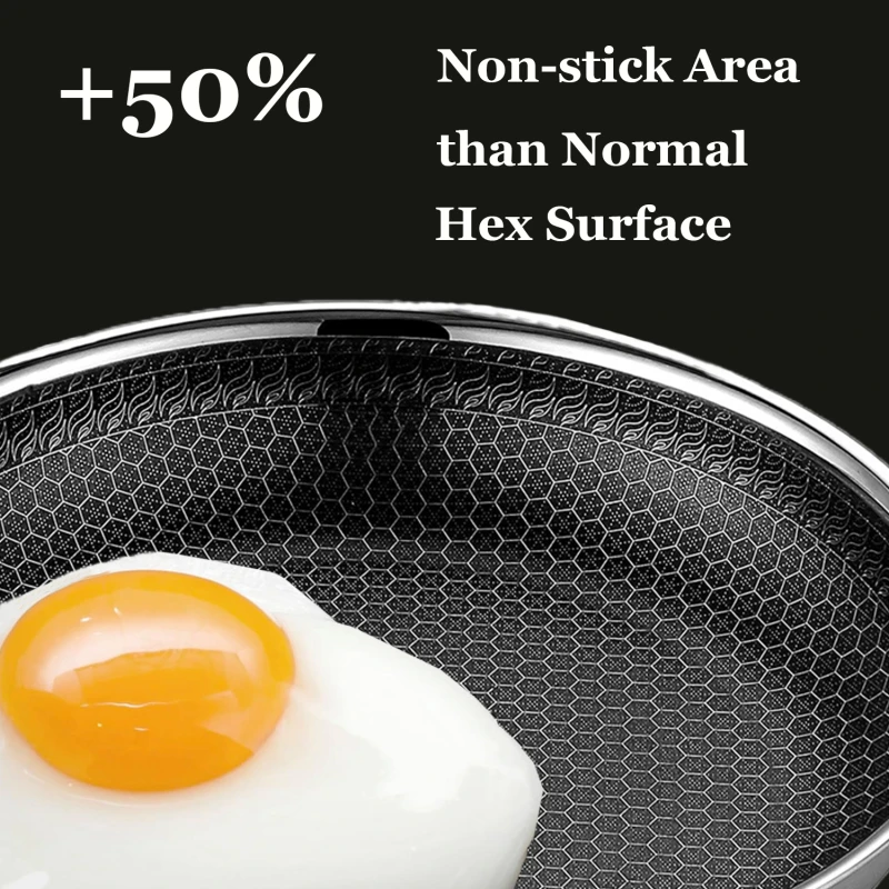 Luxury 3.5mm Hex Clad Skillet Kitchen Healthy Non-stick Frying Pans ...