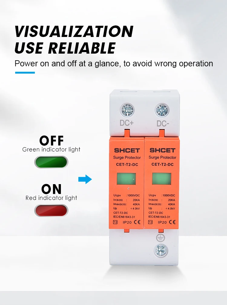Newest T2 Type 2 DC Solar SPD Surge Protection Protector