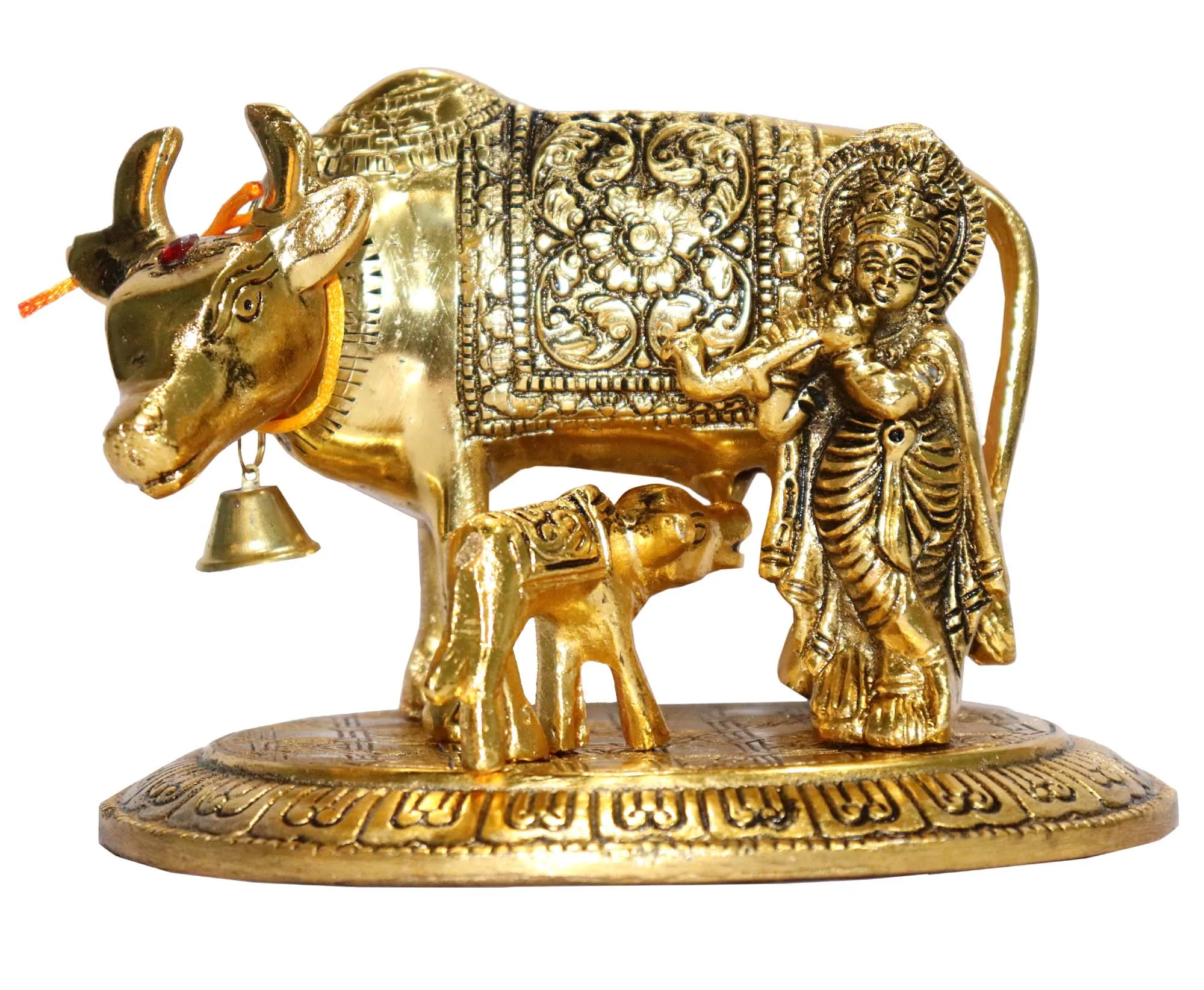 Golden Cow With Krishna Classic Quality Your Home Office Table ...