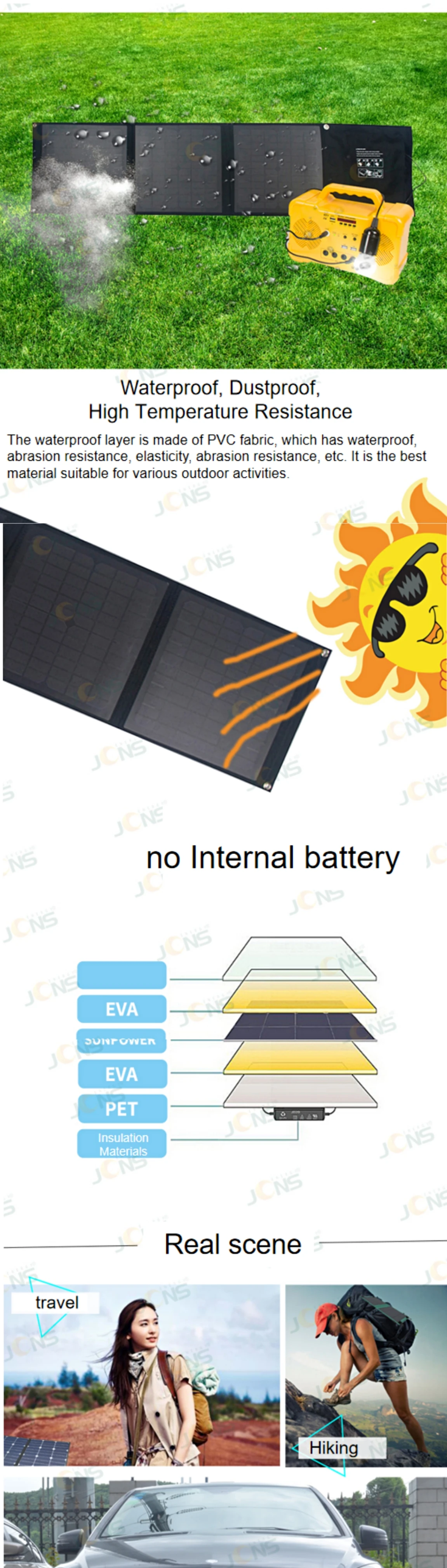 JCNS 200w Portable Power Station Solar Generator 5000w Outdoor Sunpower ...