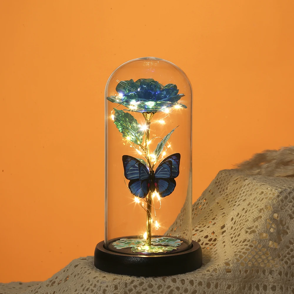 New Design Led Light up Roses in Dome Artificial Rose Flower Light in a ...