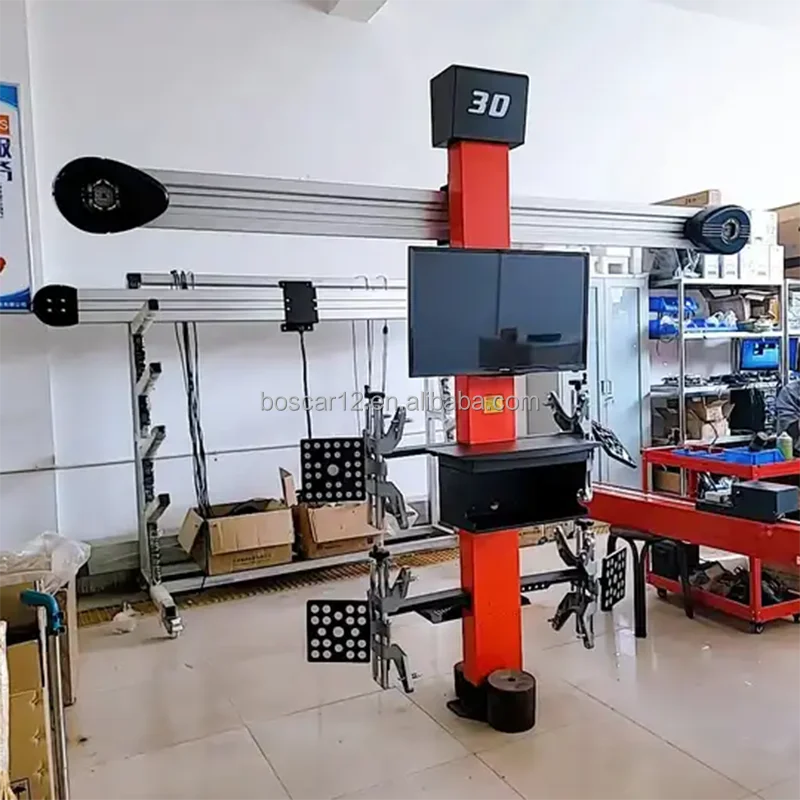 Combo 4 Post Car Lift & 3D Four Wheel Alignment Machine Tire Aligner ...