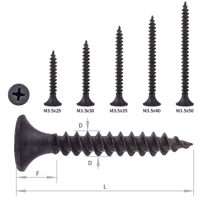 Oem/odm Fastener Hardware Black Drywall Screws/self-tapping Screws/self ...