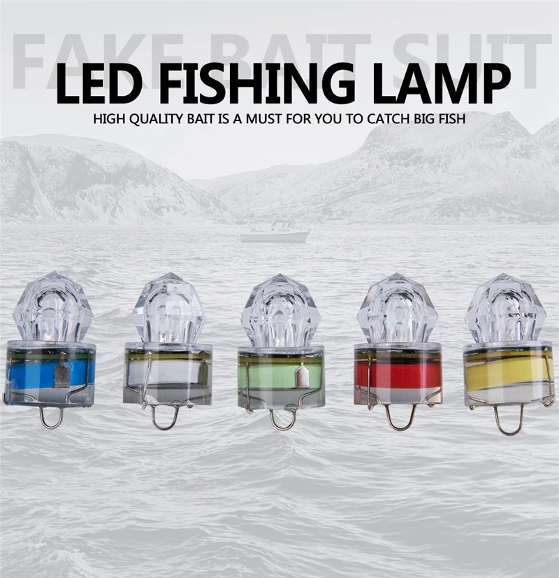 Depth LED Light Underwater Squid Fishing Lures Bait Deep Drop Lights ...