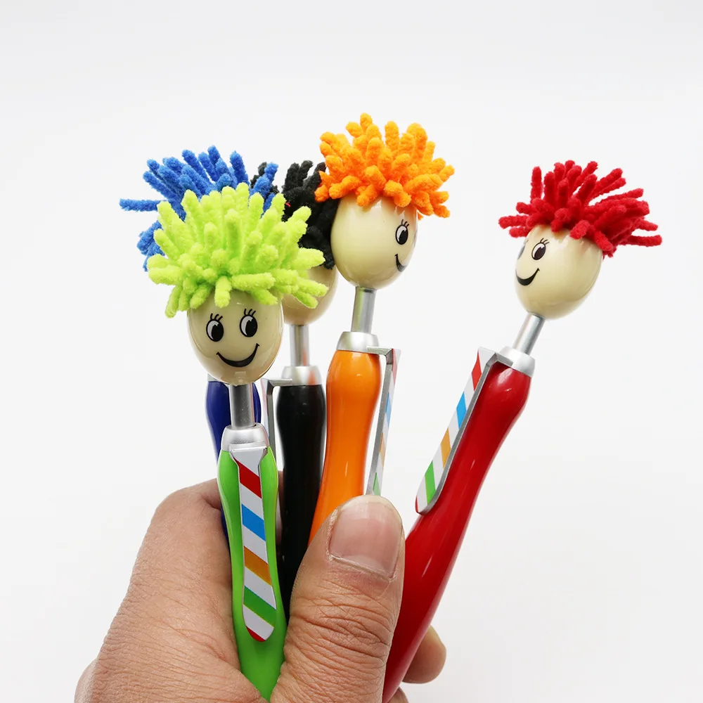 Doll Head Stylus Screen Ballpoint Pen - Mop Topper Pen